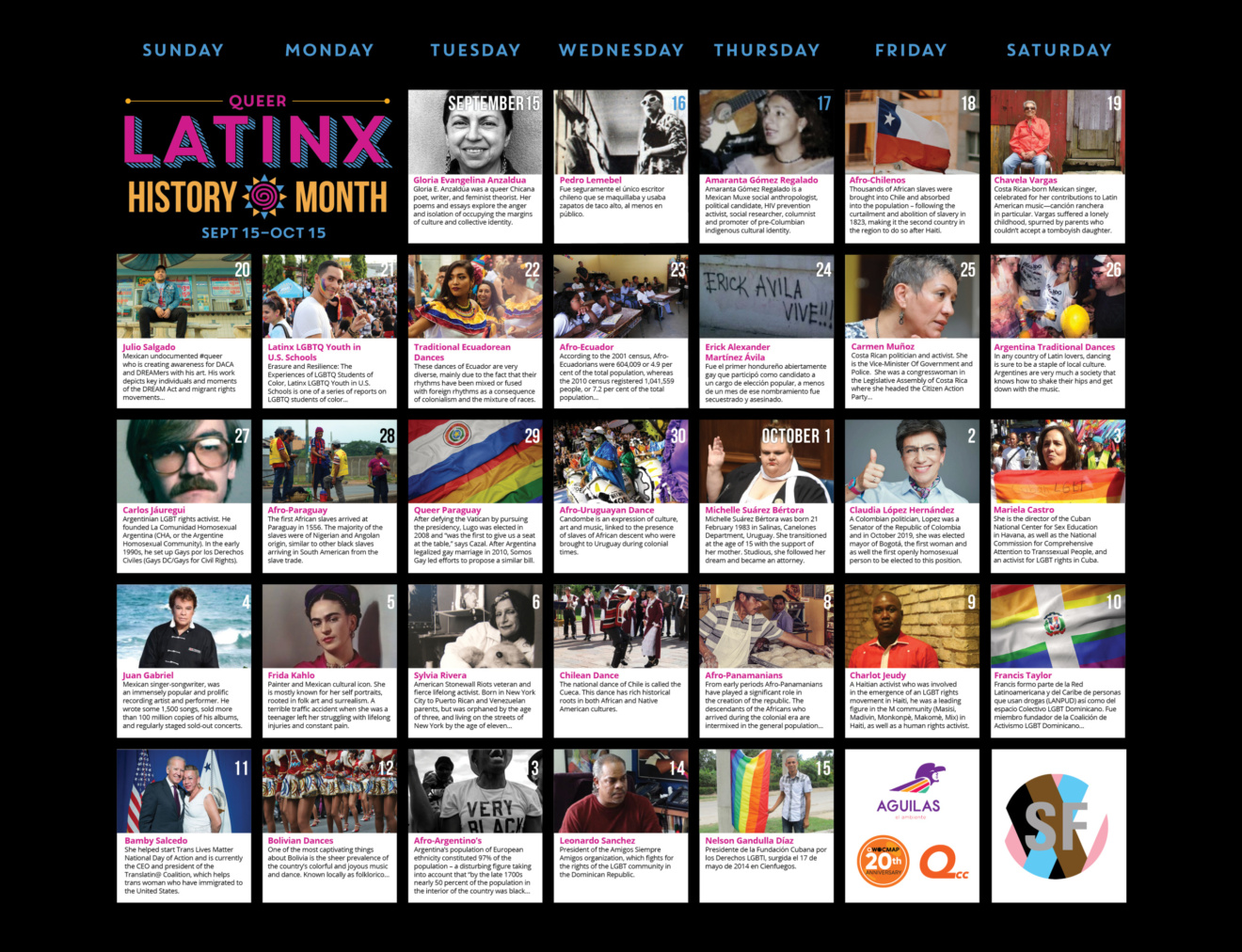 Latinx History Month Calendar 2020 - SF LGBT Center